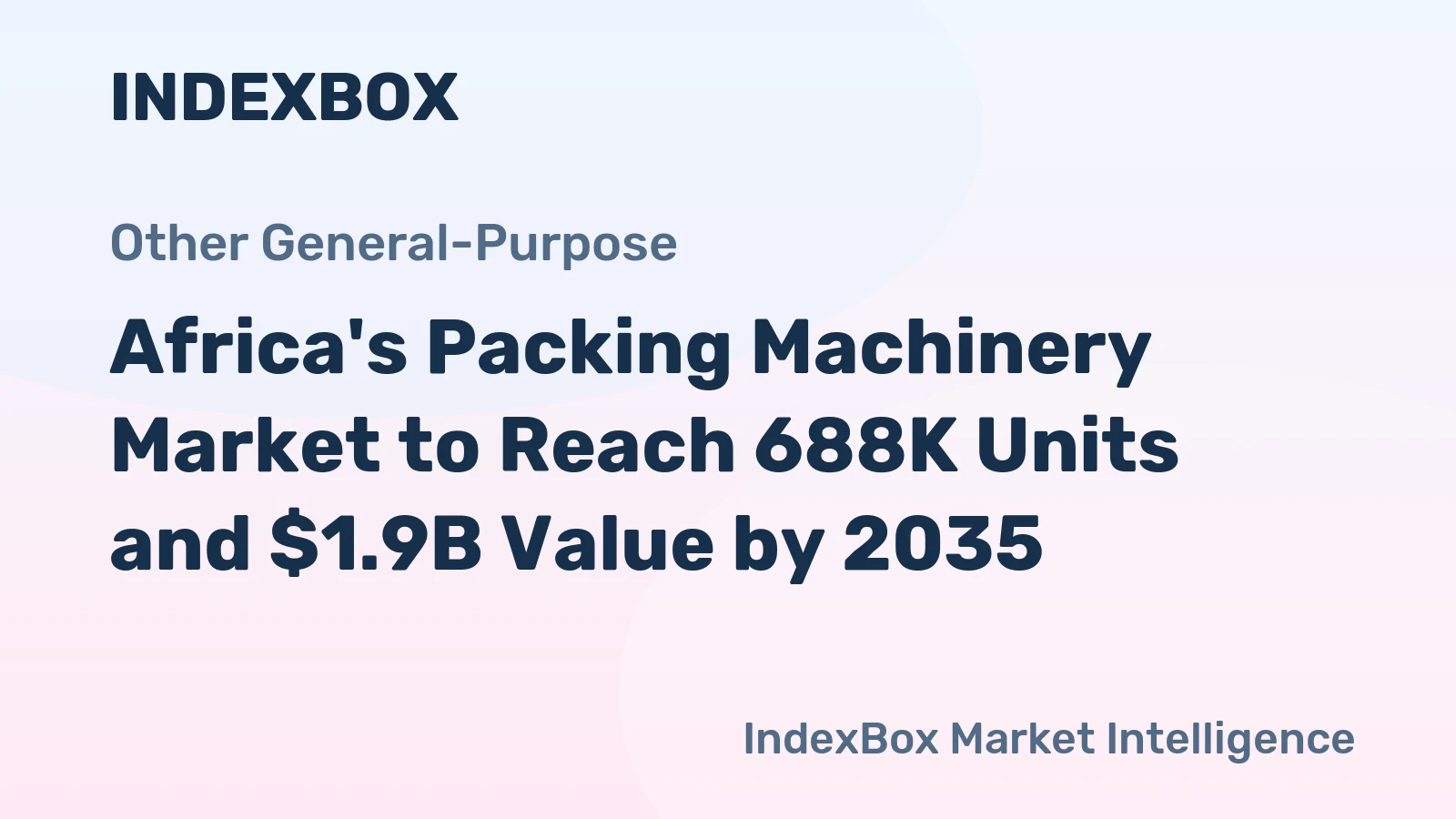 Africa's Packing Machinery Market to Reach 688K Units and $1.9B Value by 2035