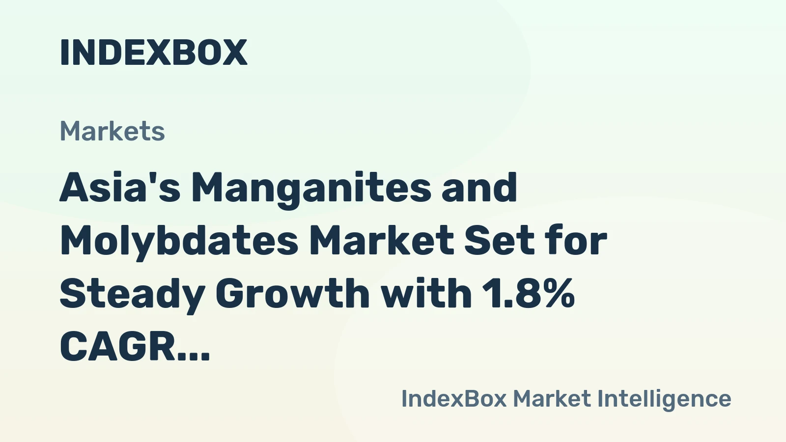 Asia's Manganites and Molybdates Market Set for Steady Growth with 1.8% CAGR in Value Through 2035