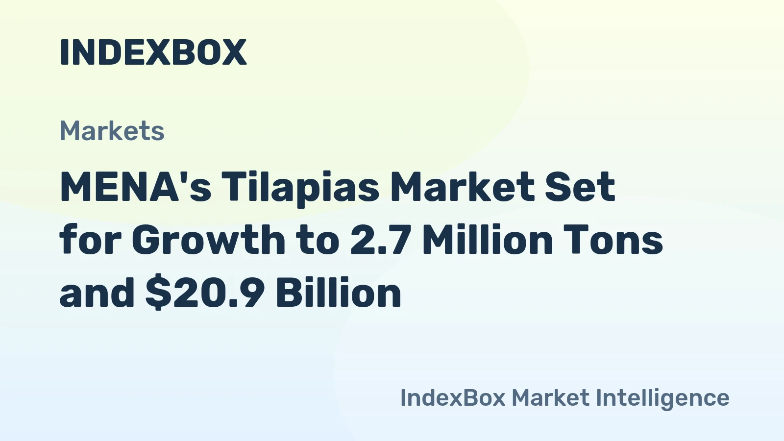 MENA's Tilapias Market Set for Growth to 2.7 Million Tons and $20.9 Billion
