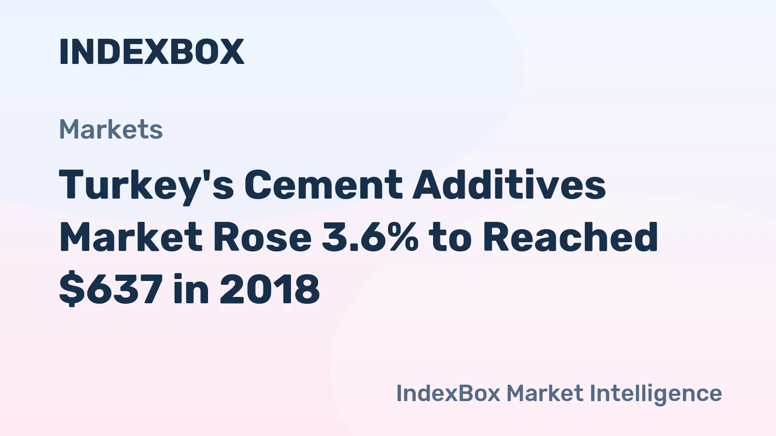 Turkey's Cement Additives Market Rose 3.6% to Reached $637 in 2018