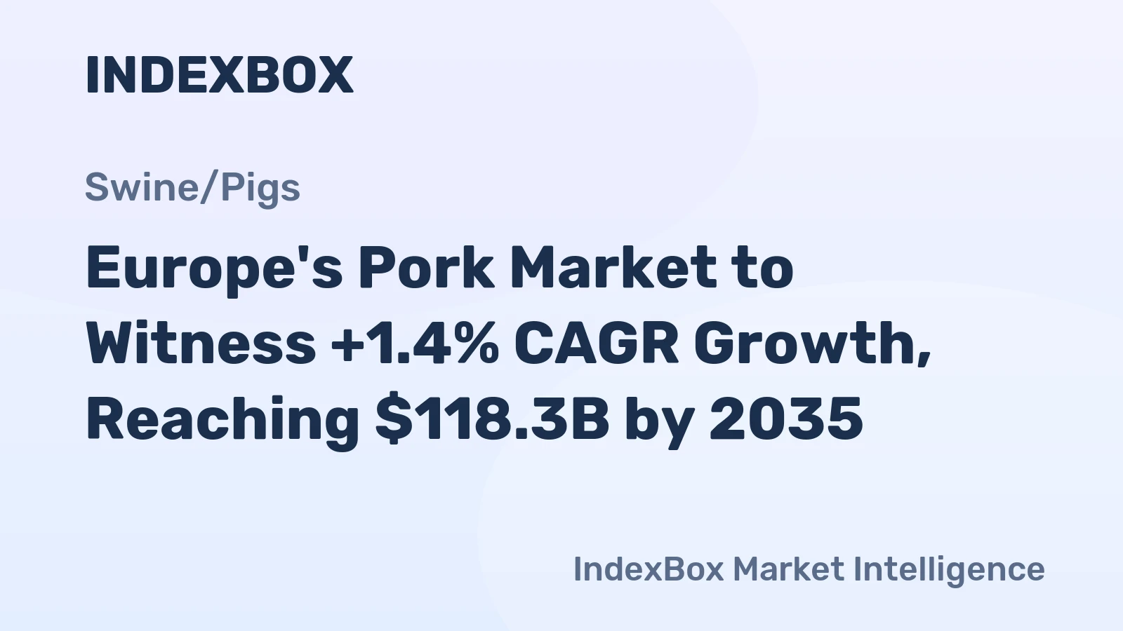 Europe's Pork Market to Witness +1.4% CAGR Growth, Reaching $118.3B by 2035
