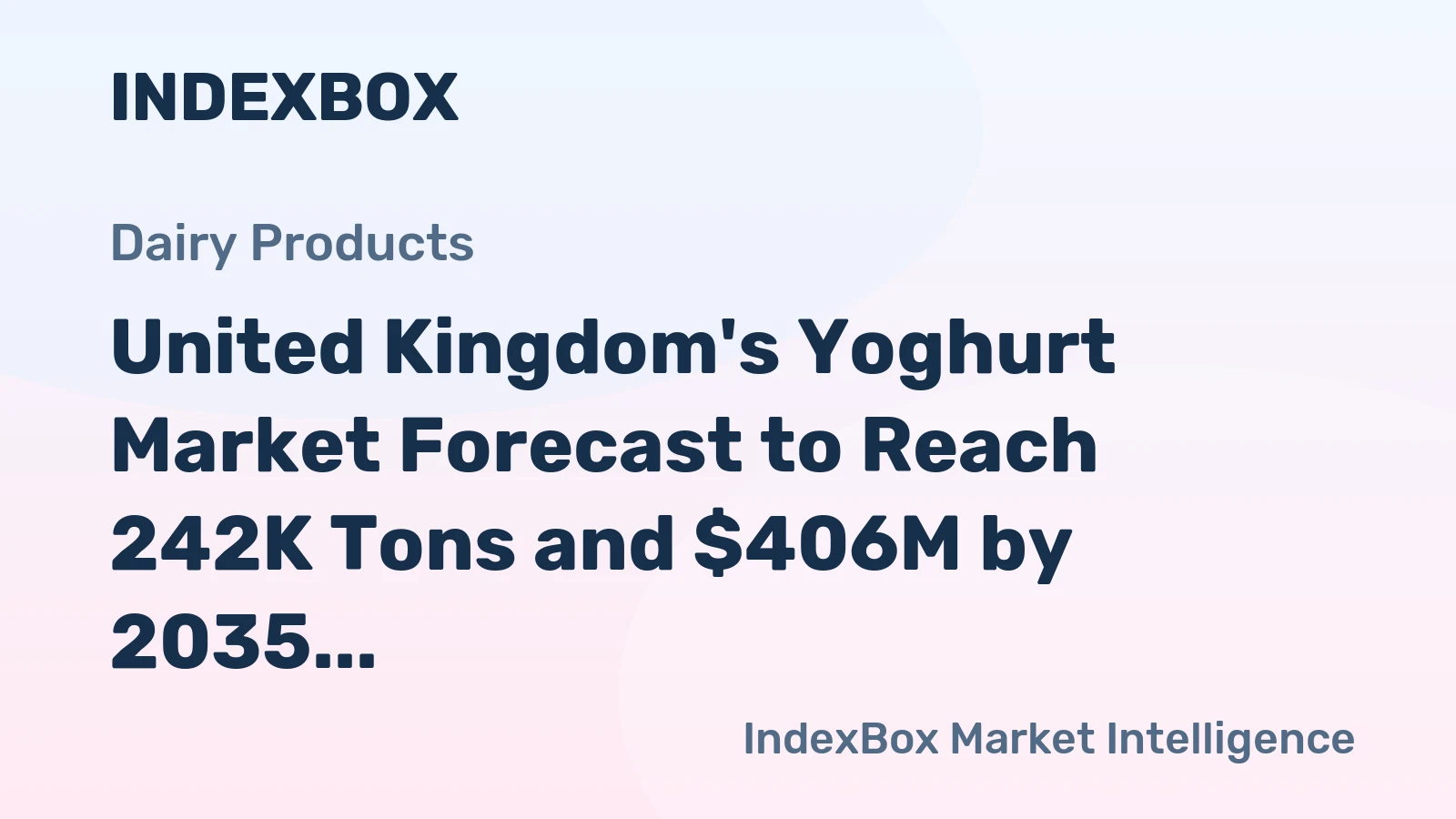 United Kingdom's Yoghurt Market Forecast to Reach 242K Tons and $406M by 2035