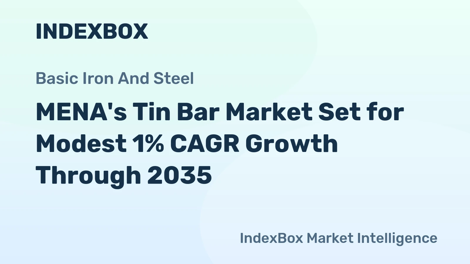 MENA's Tin Bar Market Set for Modest 1% CAGR Growth Through 2035