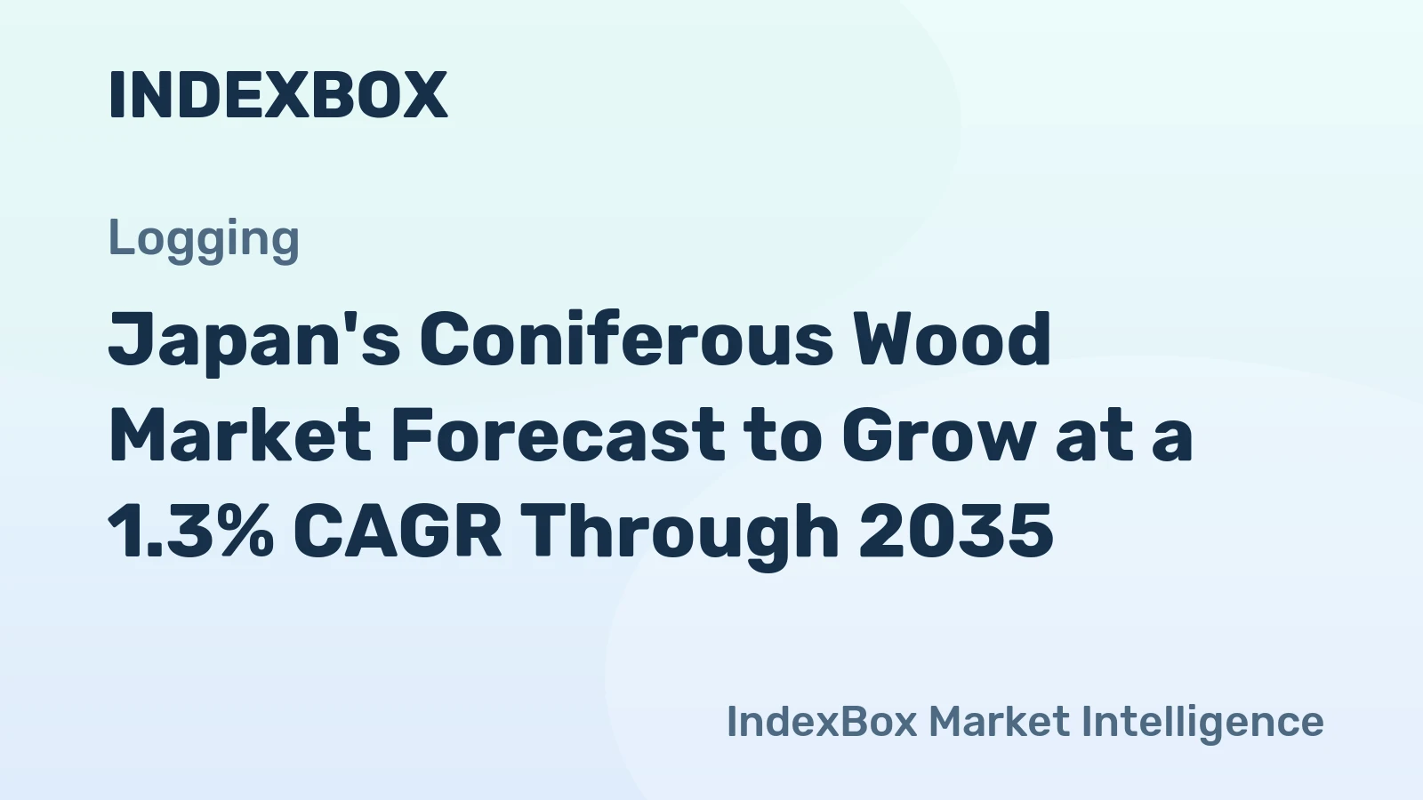 Japan's Coniferous Wood Market Forecast to Grow at a 1.3% CAGR Through 2035
