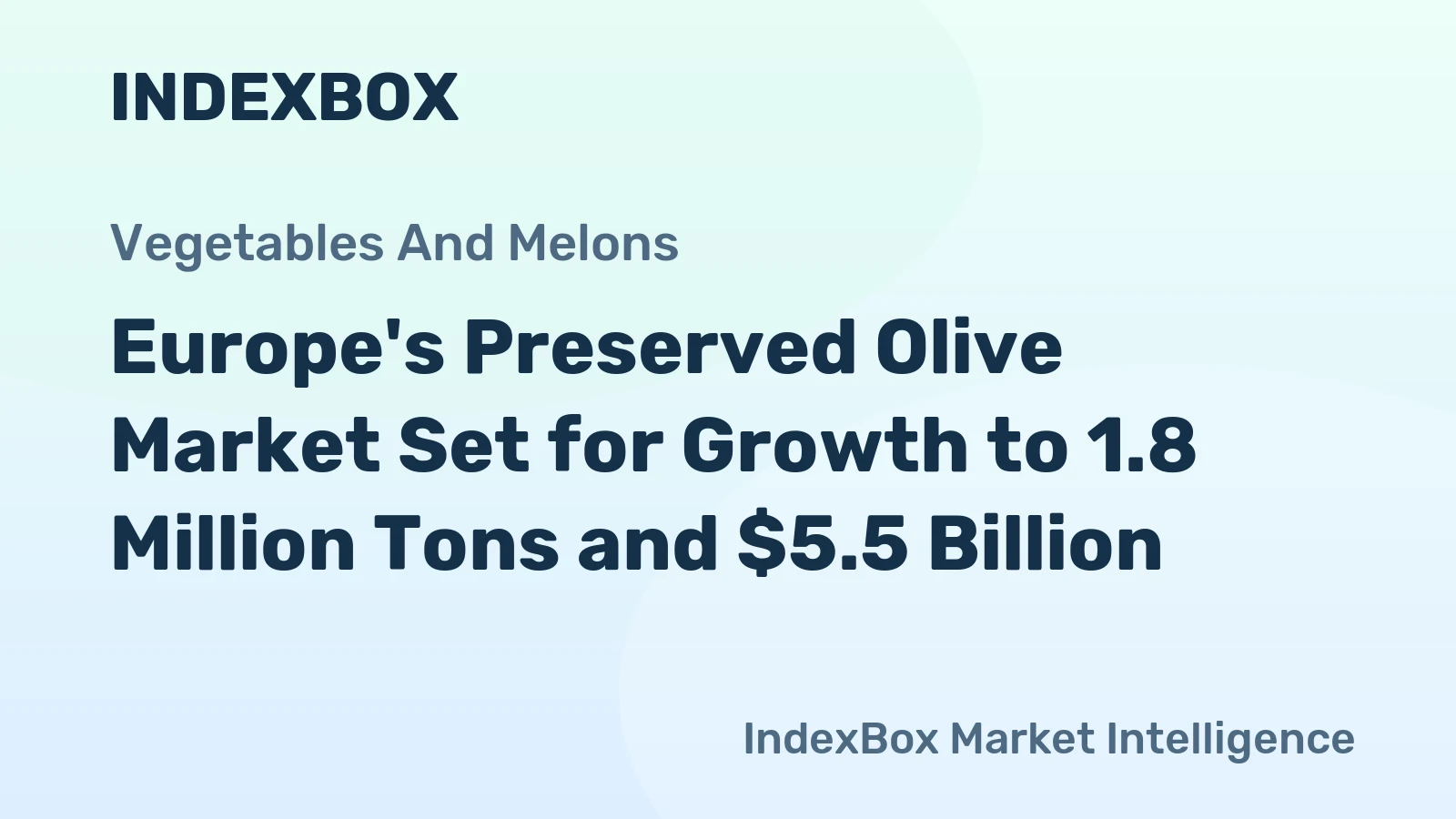 Europe's Preserved Olive Market Set for Growth to 1.8 Million Tons and $5.5 Billion