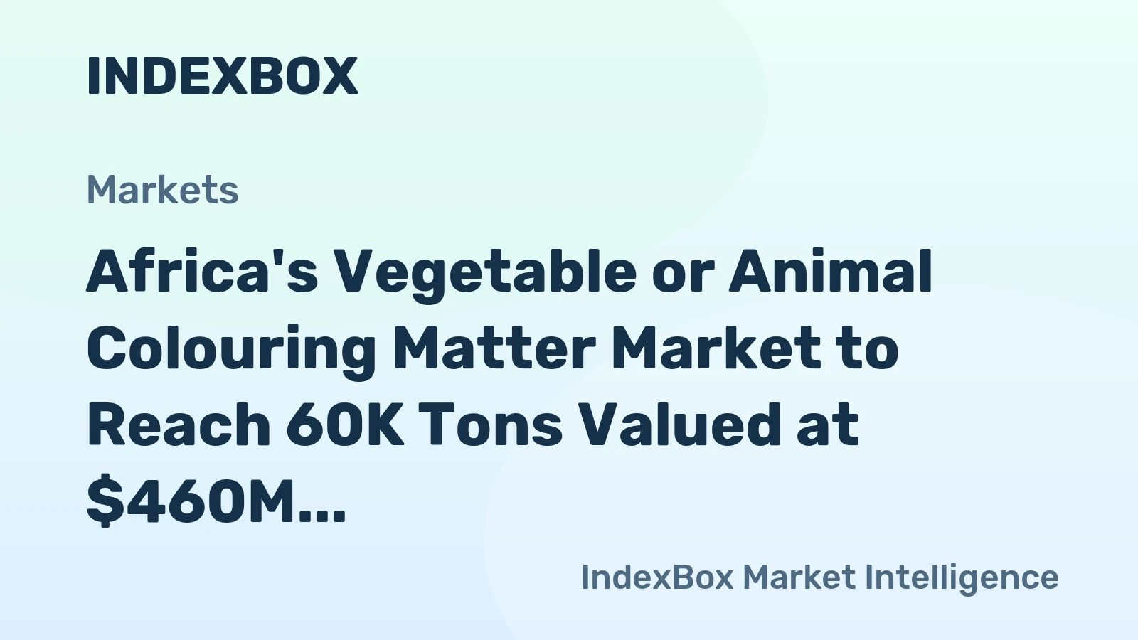 Africa's Vegetable or Animal Colouring Matter Market to Reach 60K Tons Valued at $460M by 2035