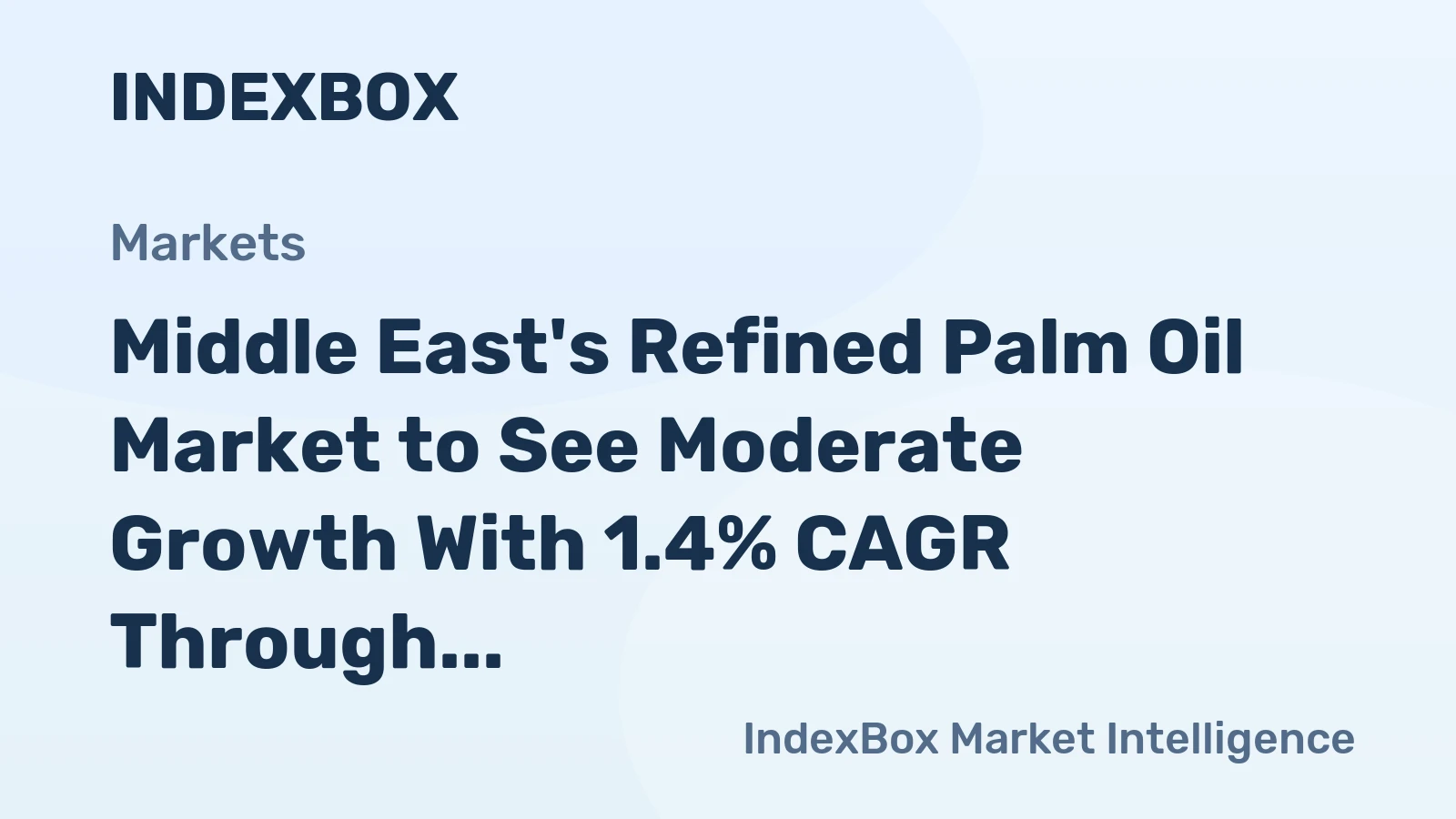 Middle East's Refined Palm Oil Market to See Moderate Growth With 1.4% CAGR Through 2035