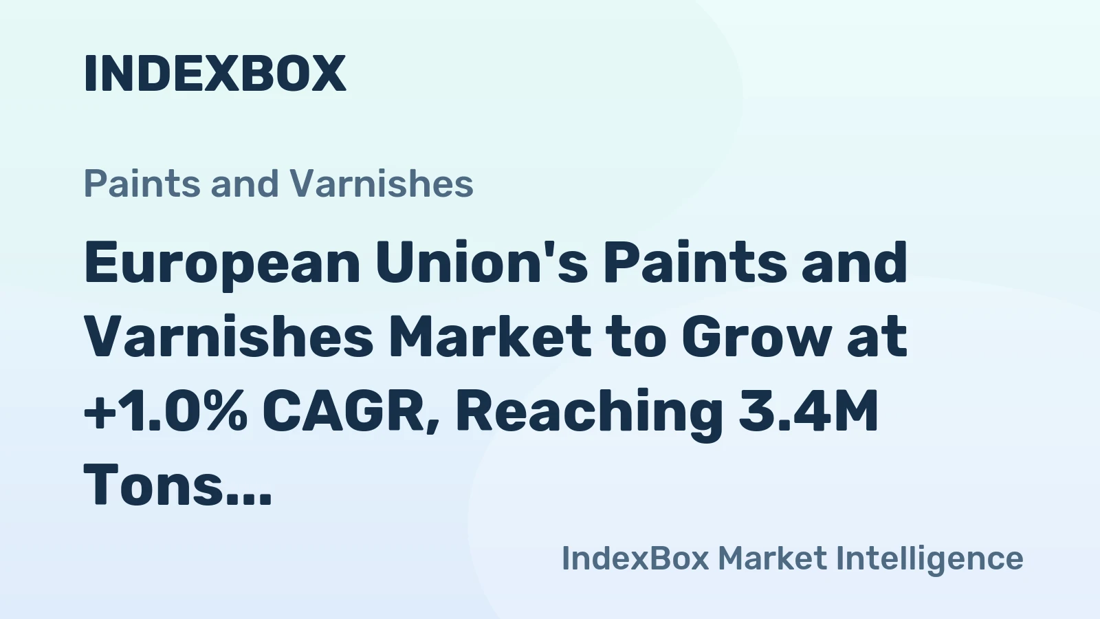 European Union's Paints and Varnishes Market to Grow at +1.0% CAGR, Reaching 3.4M Tons by 2035