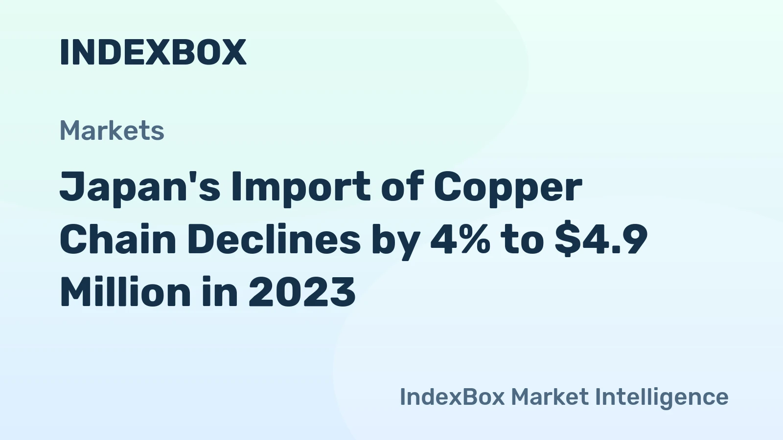 Japan's Import of Copper Chain Declines by 4% to $4.9 Million in 2023