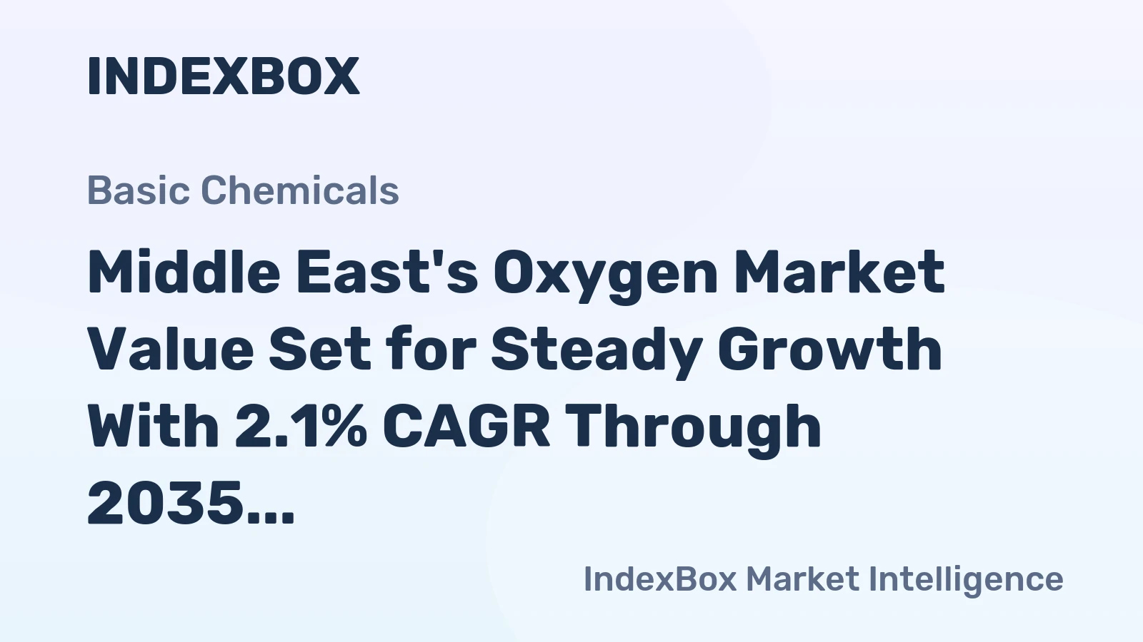 Middle East's Oxygen Market Value Set for Steady Growth With 2.1% CAGR Through 2035