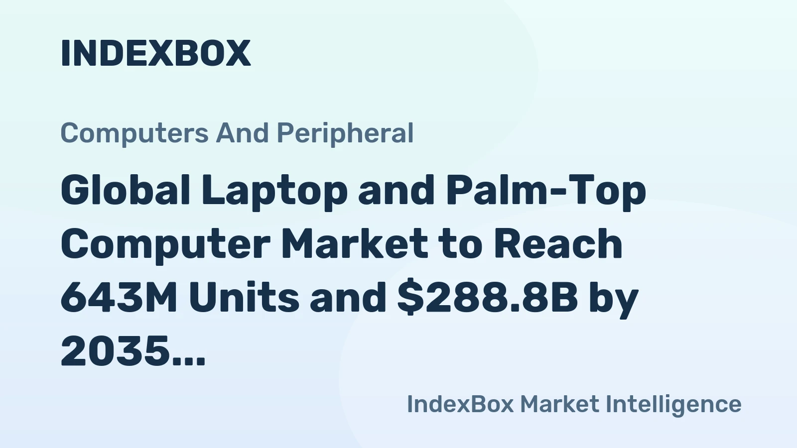 Global Laptop and Palm-Top Computer Market to Reach 643M Units and $288.8B by 2035