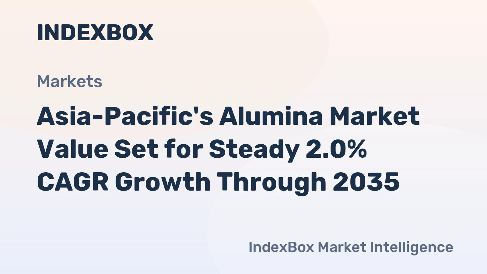 Asia-Pacific's Alumina Market Value Set for Steady 2.0% CAGR Growth Through 2035