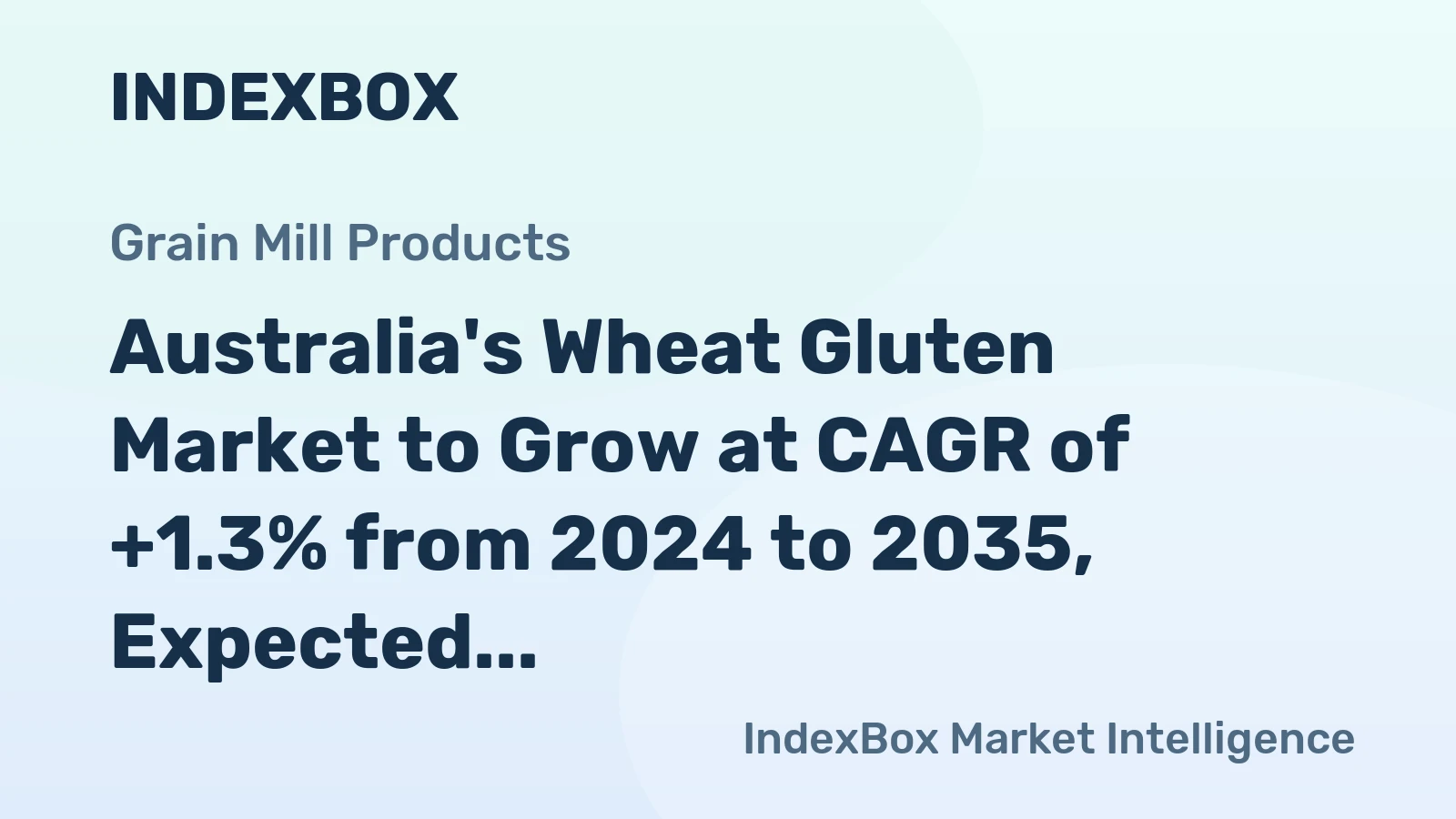 Australia's Wheat Gluten Market to Grow at CAGR of +1.3% from 2024 to 2035, Expected to Reach 67K Tons