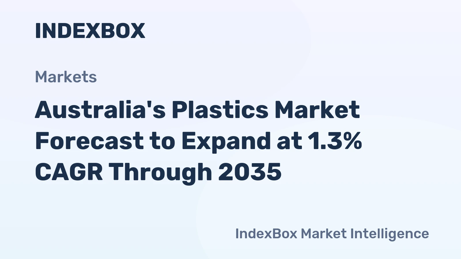 Australia's Plastics Market Forecast to Expand at 1.3% CAGR Through 2035