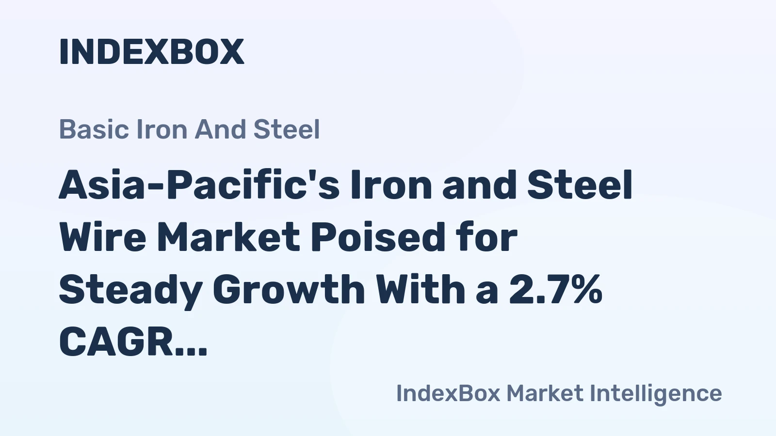 Asia-Pacific's Iron and Steel Wire Market Poised for Steady Growth With a 2.7% CAGR in Value Through 2035