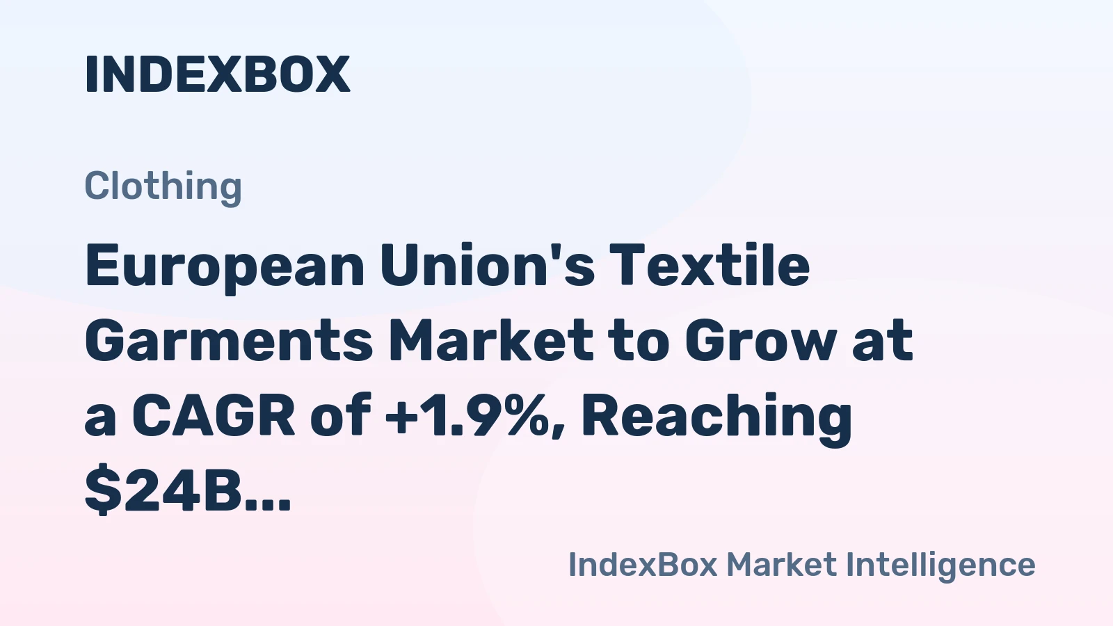European Union's Textile Garments Market to Grow at a CAGR of +1.9%, Reaching $24B by 2035