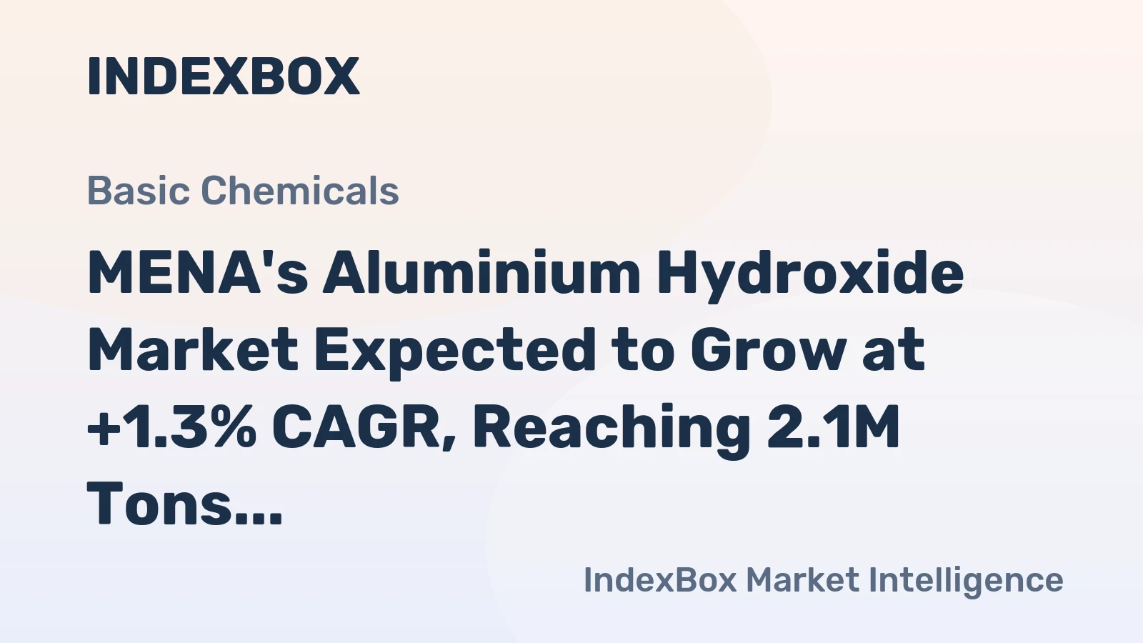 MENA's Aluminium Hydroxide Market Expected to Grow at +1.3% CAGR, Reaching 2.1M Tons by 2035