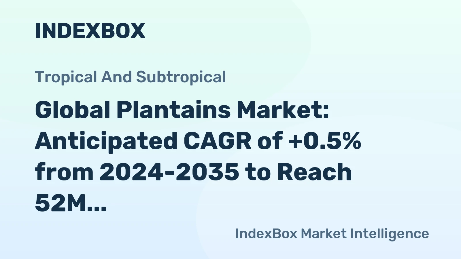 Global Plantains Market: Anticipated CAGR of +0.5% from 2024-2035 to Reach 52M Tons