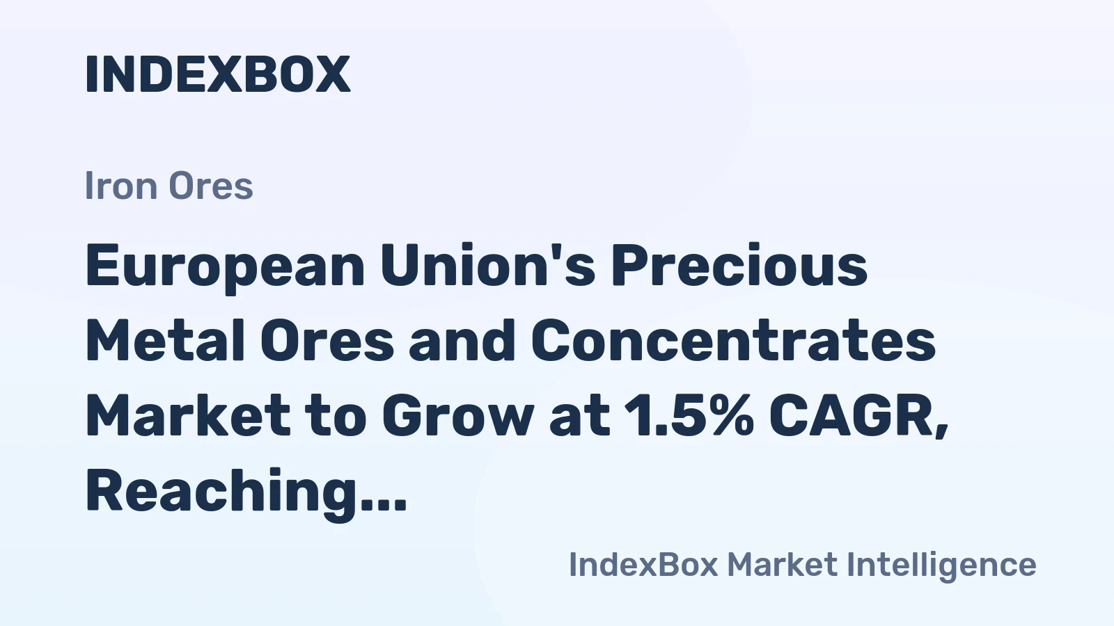 European Union's Precious Metal Ores and Concentrates Market to Grow at 1.5% CAGR, Reaching 3.2M Tons by 2035