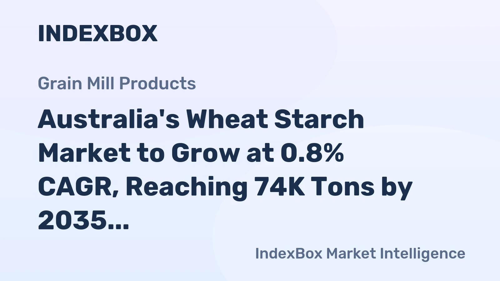 Australia's Wheat Starch Market to Grow at 0.8% CAGR, Reaching 74K Tons by 2035