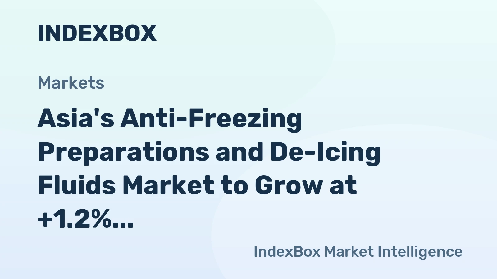 Asia's Anti-Freezing Preparations and De-Icing Fluids Market to Grow at +1.2% CAGR, Reaching 4.3M Tons by 2035