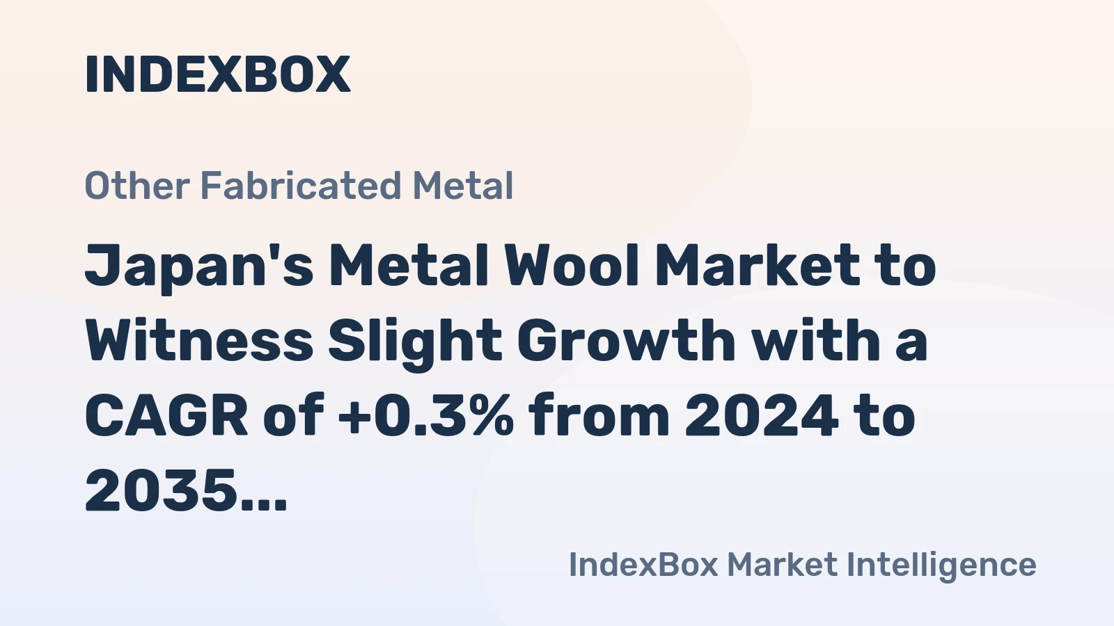 Japan's Metal Wool Market to Witness Slight Growth with a CAGR of +0.3% from 2024 to 2035