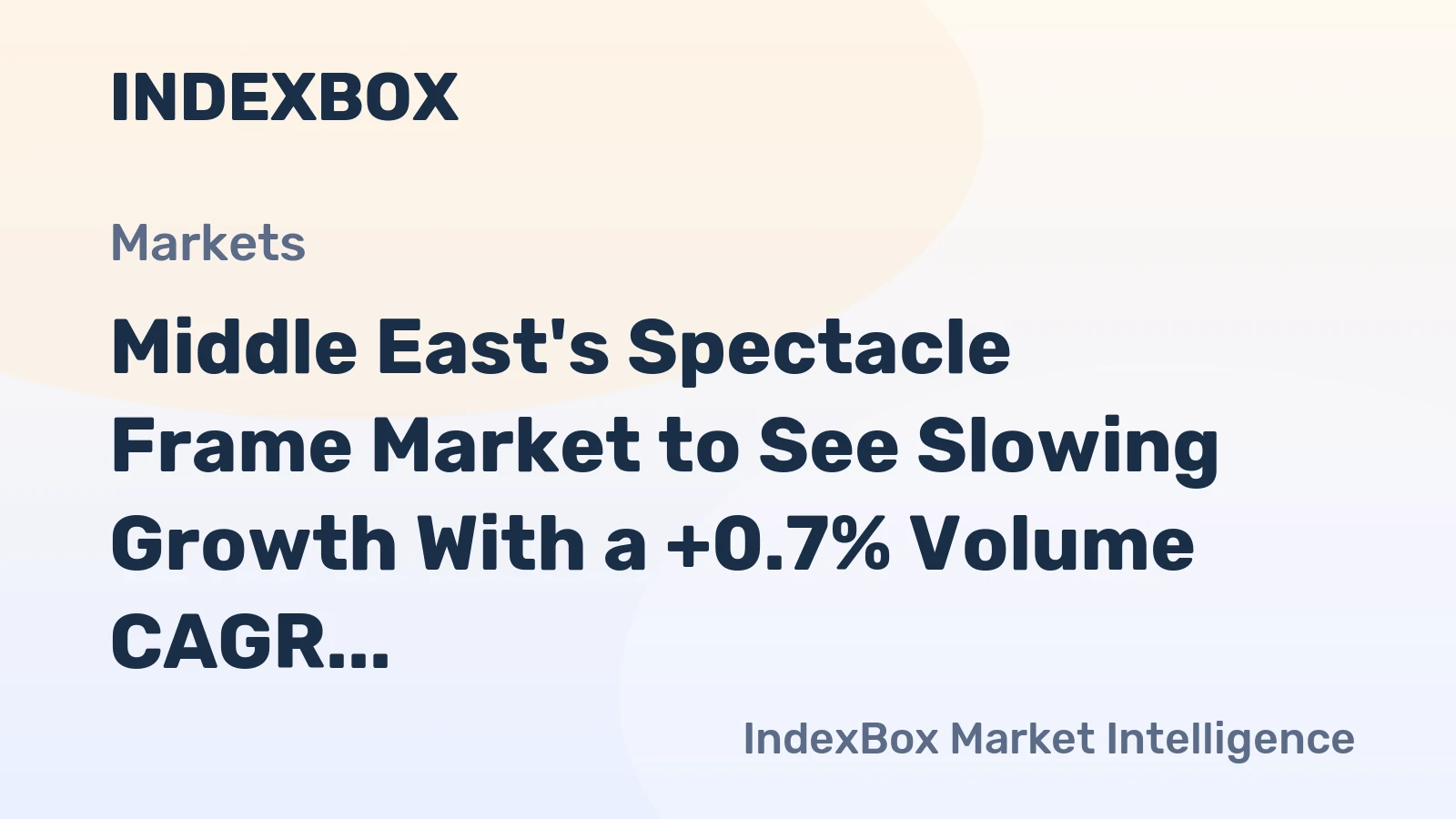 Middle East's Spectacle Frame Market to See Slowing Growth With a +0.7% Volume CAGR Through 2035