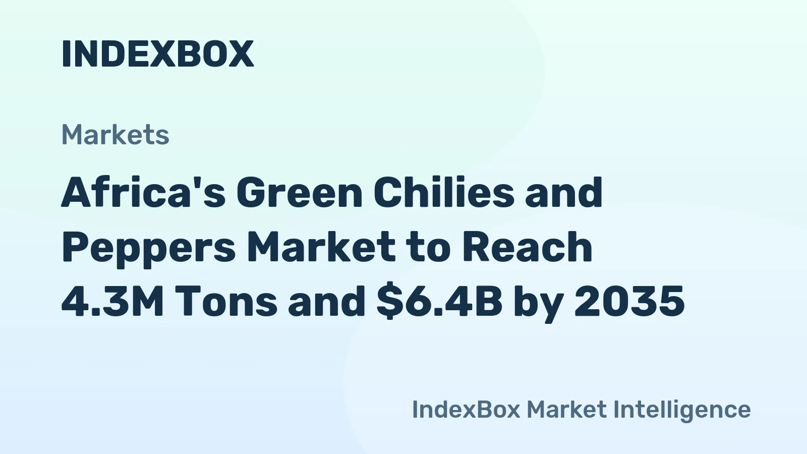 Africa's Green Chilies and Peppers Market to Reach 4.3M Tons and $6.4B by 2035