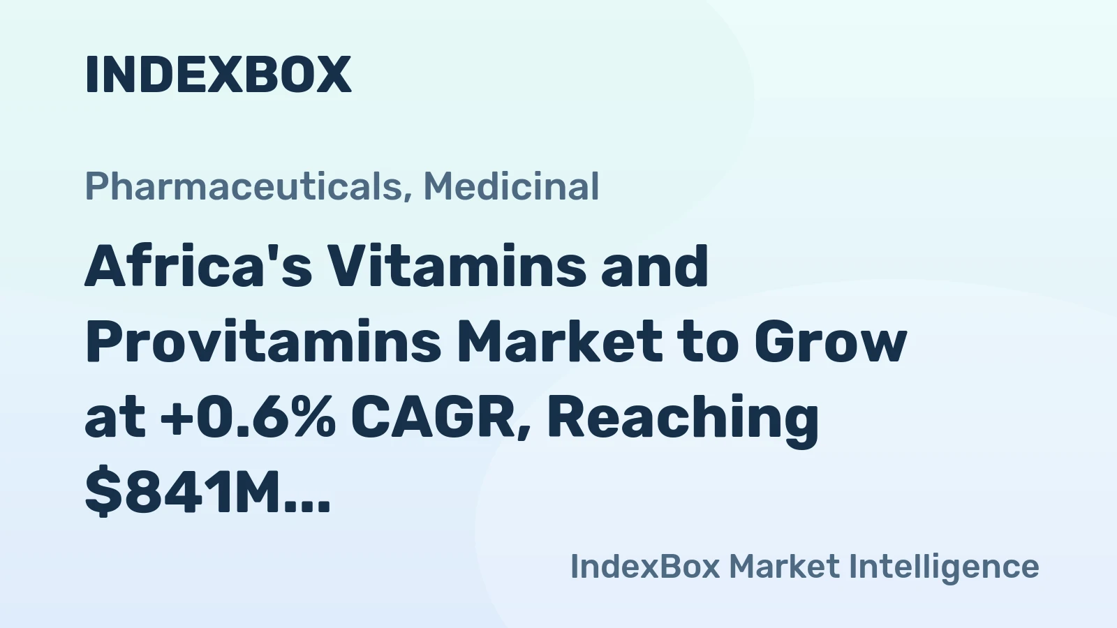 Africa's Vitamins and Provitamins Market to Grow at +0.6% CAGR, Reaching $841M by 2035