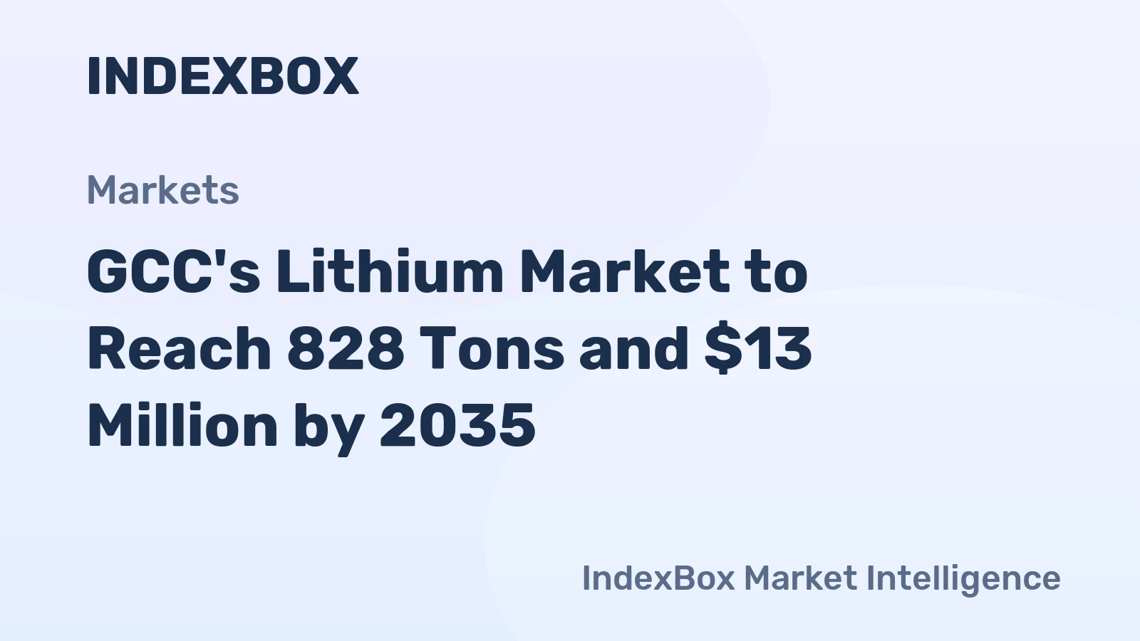 GCC's Lithium Market to Reach 828 Tons and $13 Million by 2035