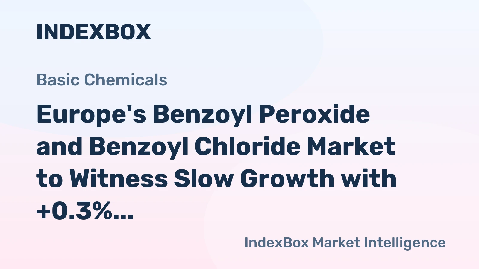 Europe's Benzoyl Peroxide and Benzoyl Chloride Market to Witness Slow Growth with +0.3% CAGR from 2024 to 2035