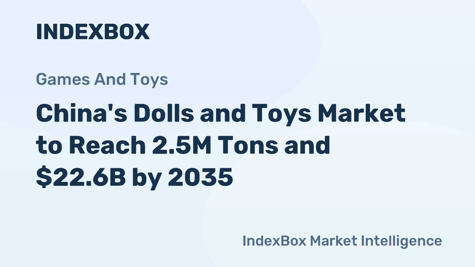 China's Dolls and Toys Market to Reach 2.5M Tons and $22.6B by 2035