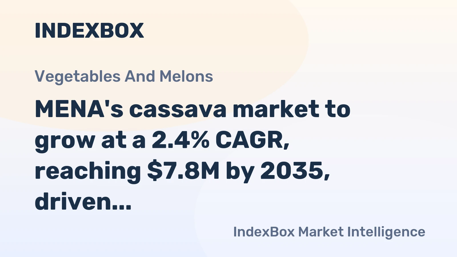 MENA's cassava market to grow at a 2.4% CAGR, reaching $7.8M by 2035, driven by rising demand.