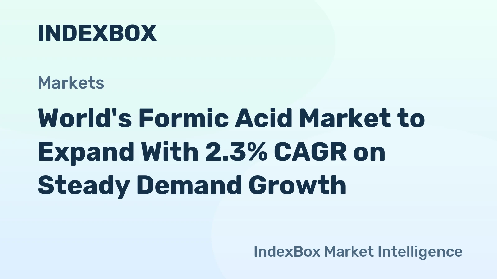 World's Formic Acid Market to Expand With 2.3% CAGR on Steady Demand Growth