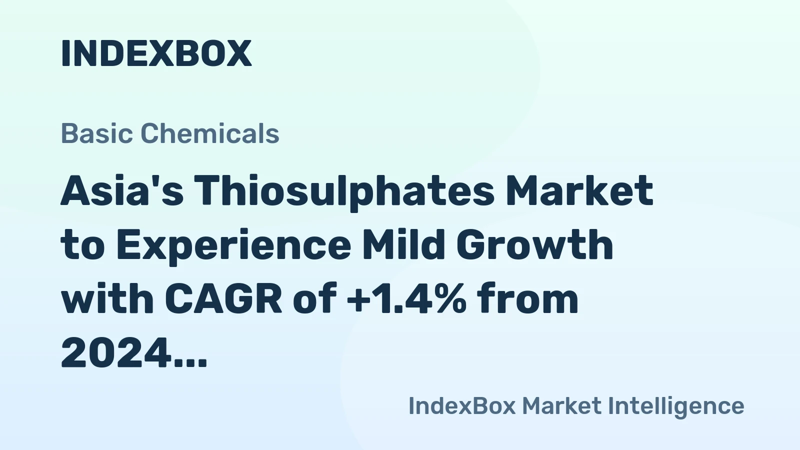 Asia's Thiosulphates Market to Experience Mild Growth with CAGR of +1.4% from 2024 to 2035