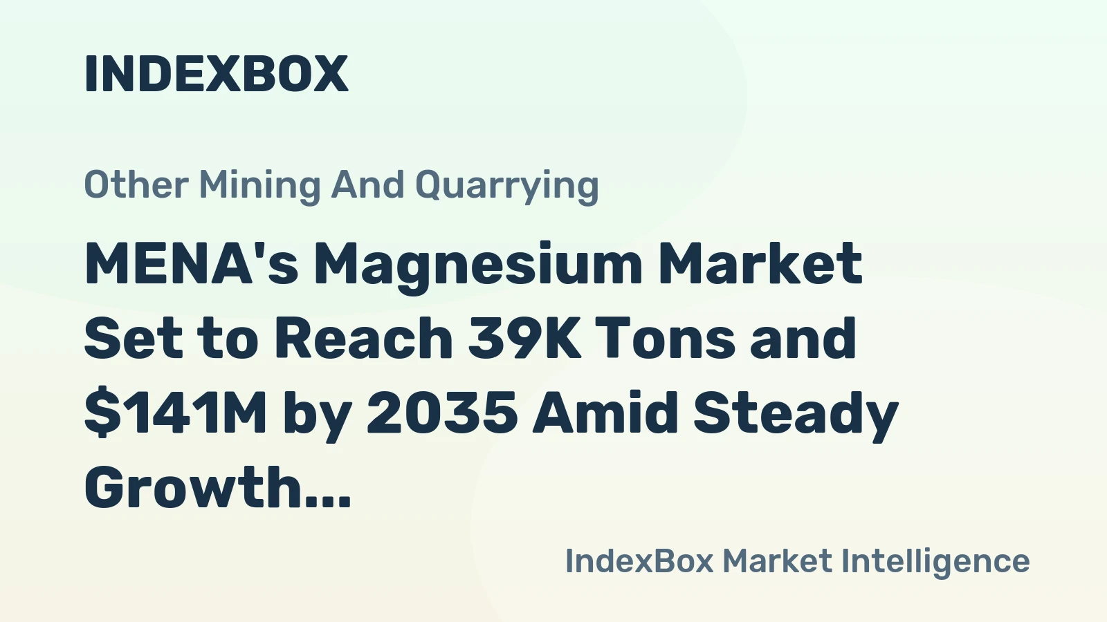 MENA's Magnesium Market Set to Reach 39K Tons and $141M by 2035 Amid Steady Growth