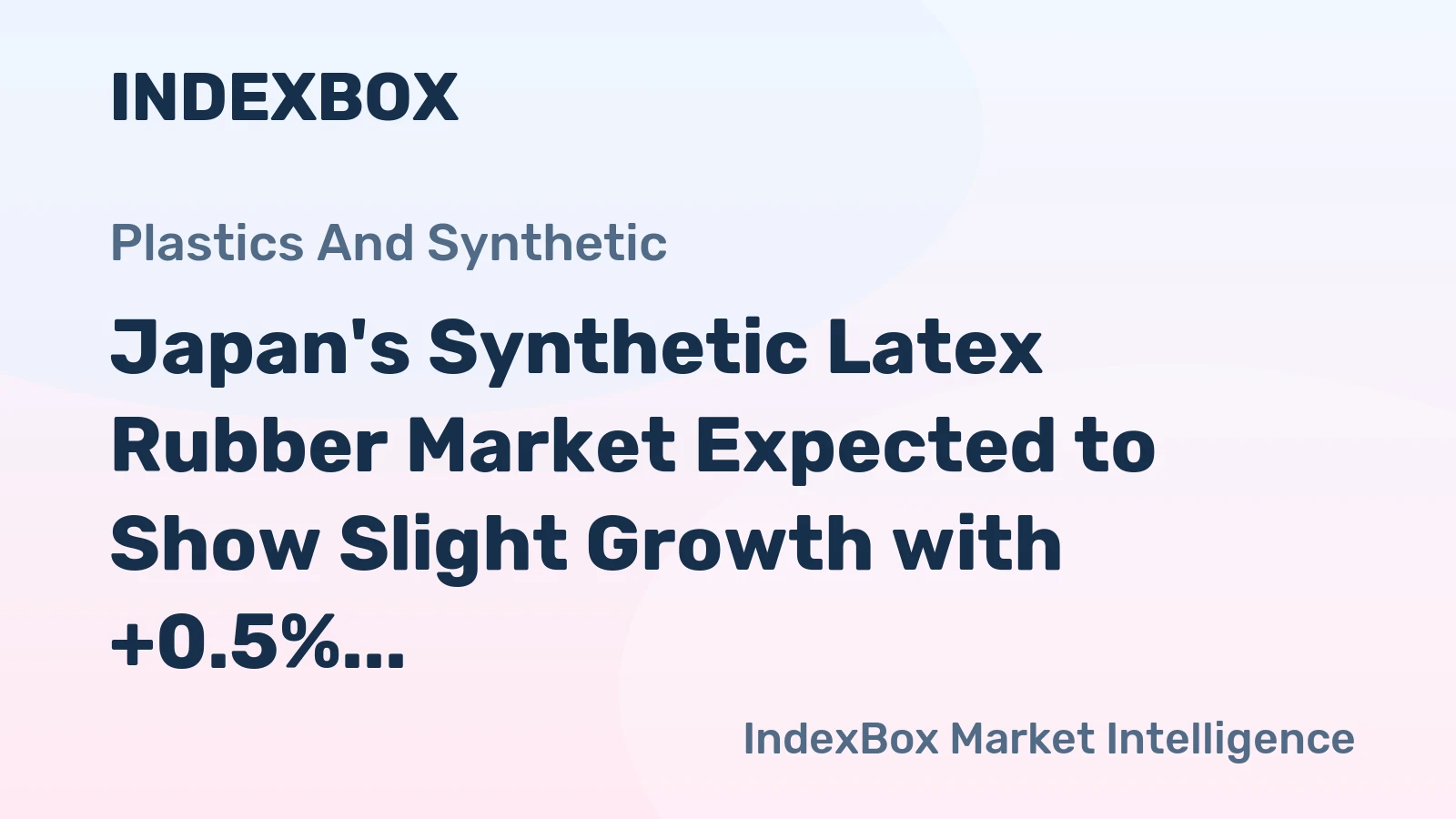 Japan's Synthetic Latex Rubber Market Expected to Show Slight Growth with +0.5% CAGR from 2024 to 2035