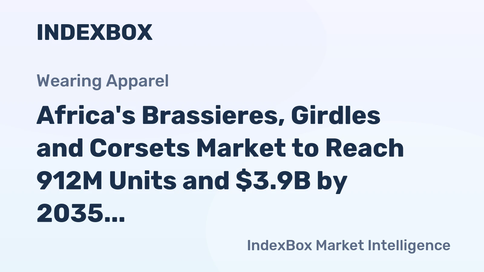Africa's Brassieres, Girdles and Corsets Market to Reach 912M Units and $3.9B by 2035