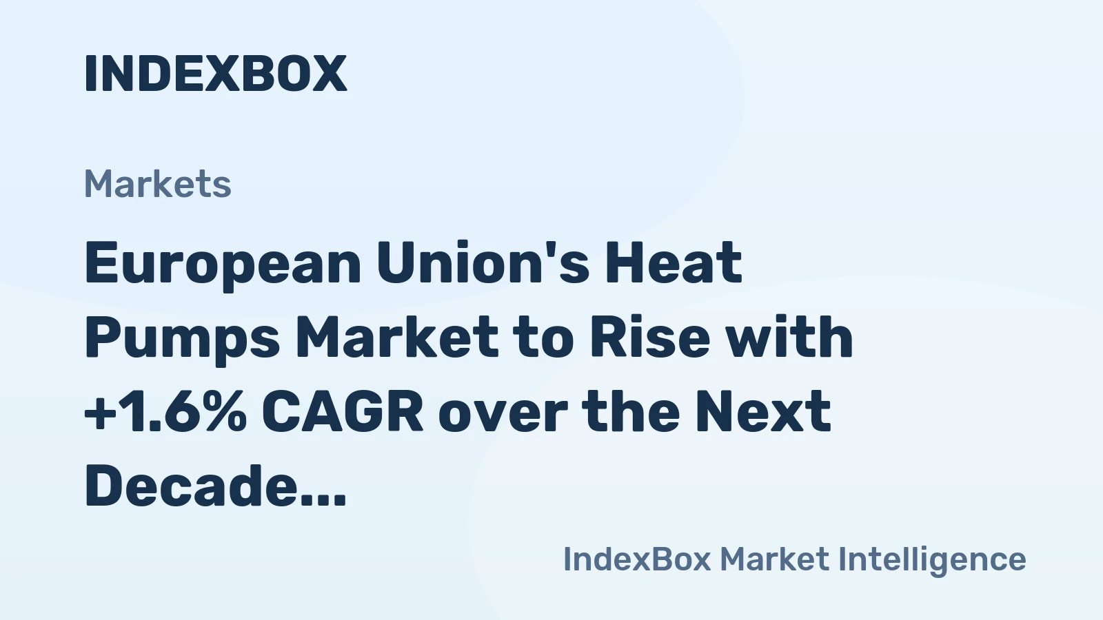 European Union's Heat Pumps Market to Rise with +1.6% CAGR over the Next Decade