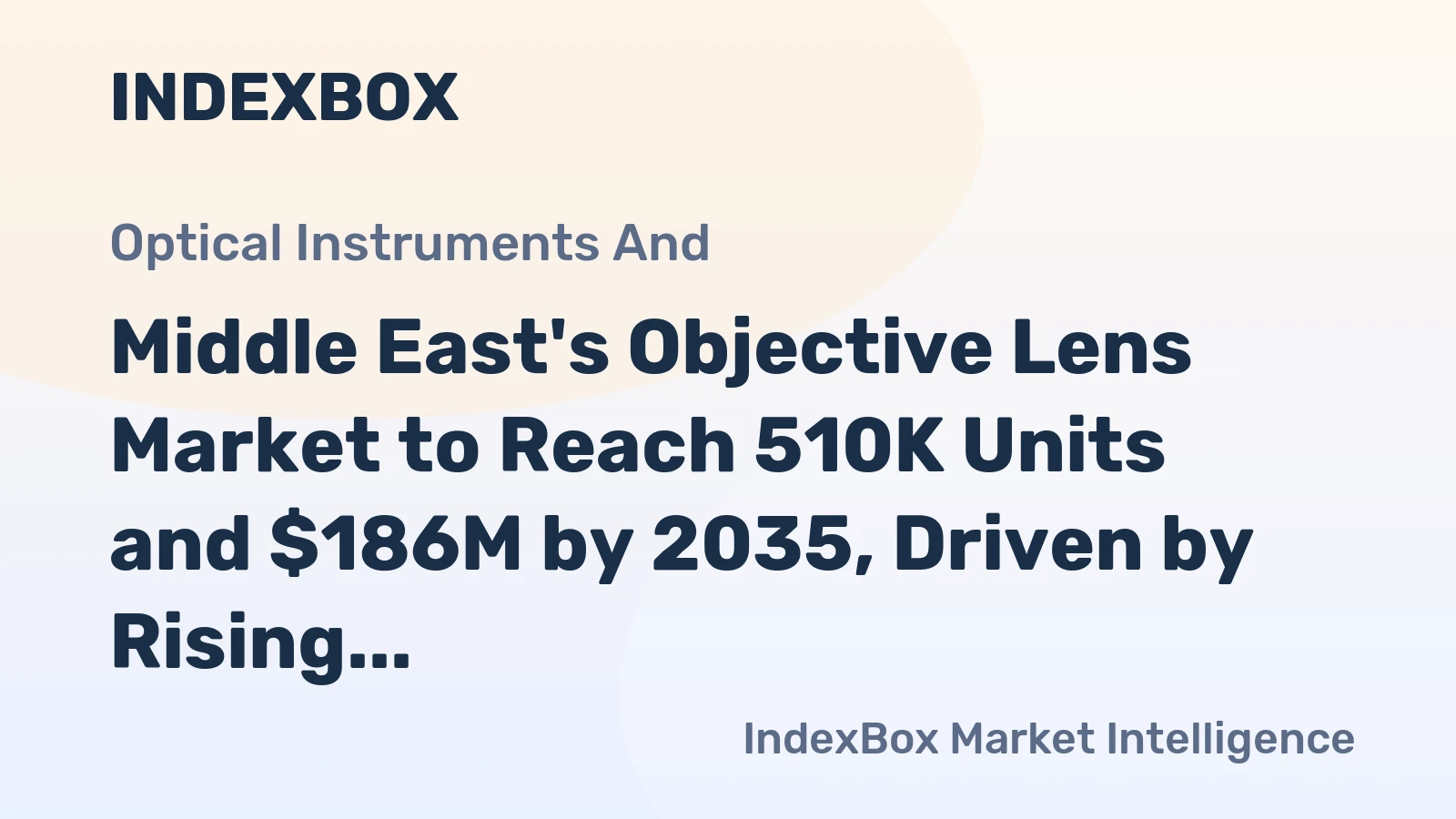 Middle East's Objective Lens Market to Reach 510K Units and $186M by 2035, Driven by Rising Demand