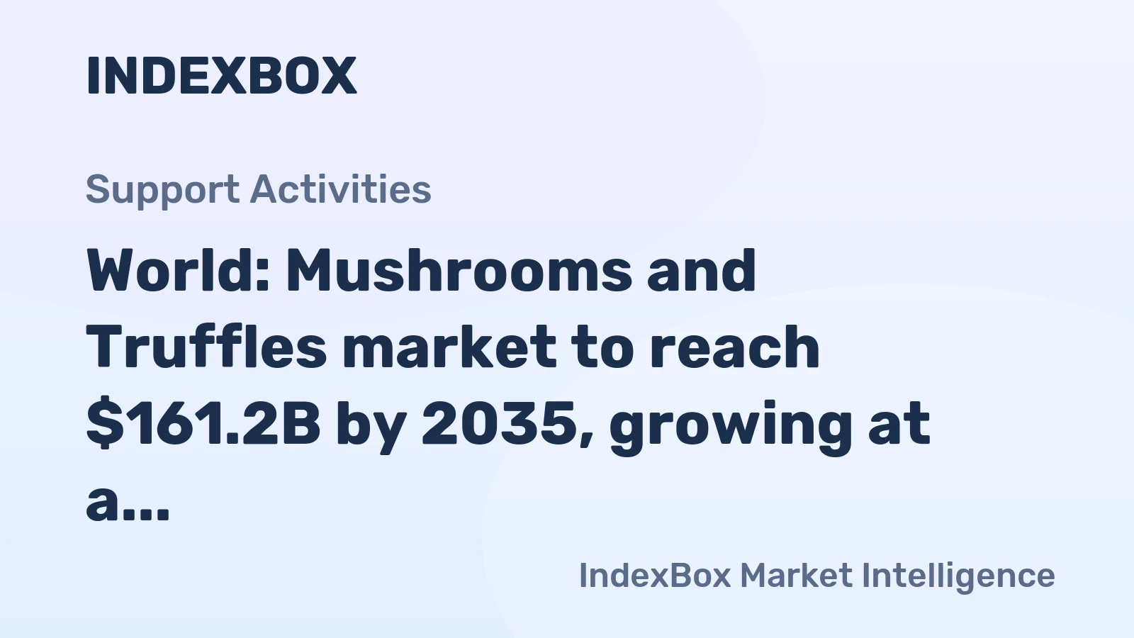 World: Mushrooms and Truffles market to reach $161.2B by 2035, growing at a decelerating CAGR of +2.0%.