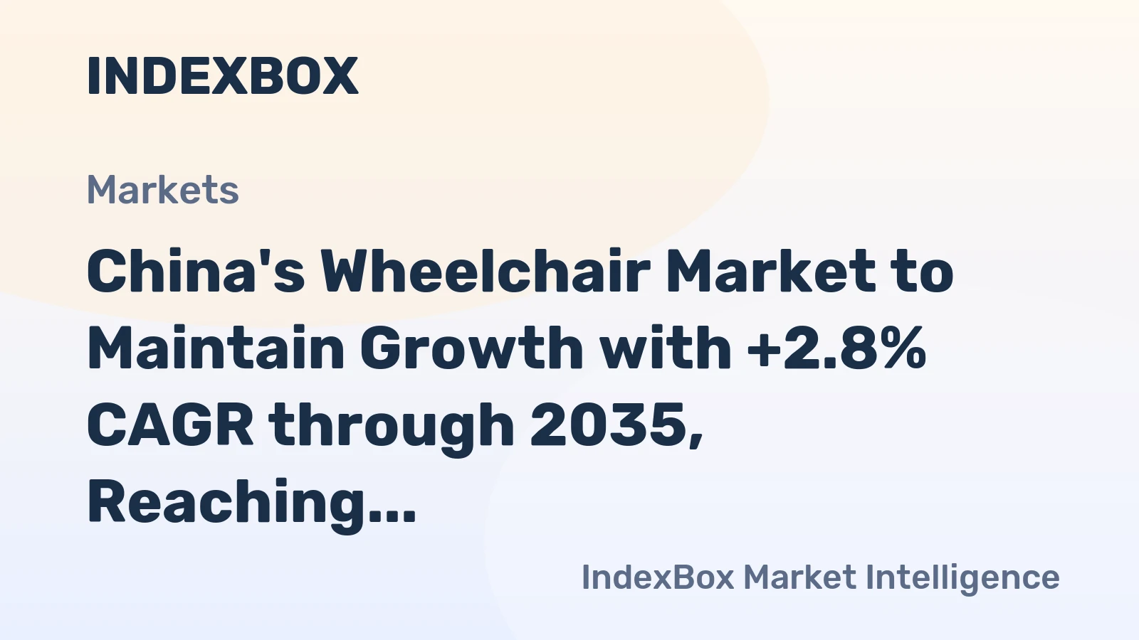 China's Wheelchair Market to Maintain Growth with +2.8% CAGR through 2035, Reaching 4.4M Units