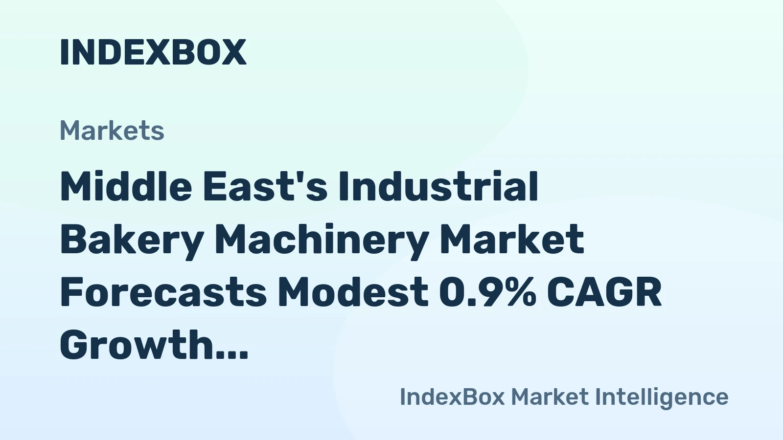 Middle East's Industrial Bakery Machinery Market Forecasts Modest 0.9% CAGR Growth Through 2035