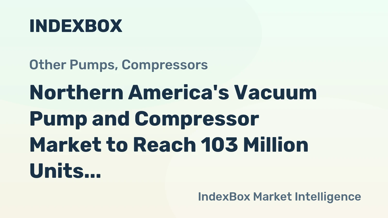 Northern America's Vacuum Pump and Compressor Market to Reach 103 Million Units and $13.3 Billion