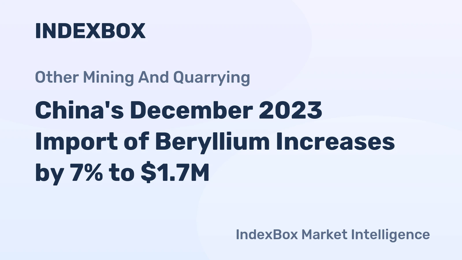 China's December 2023 Import of Beryllium Increases by 7% to $1.7M