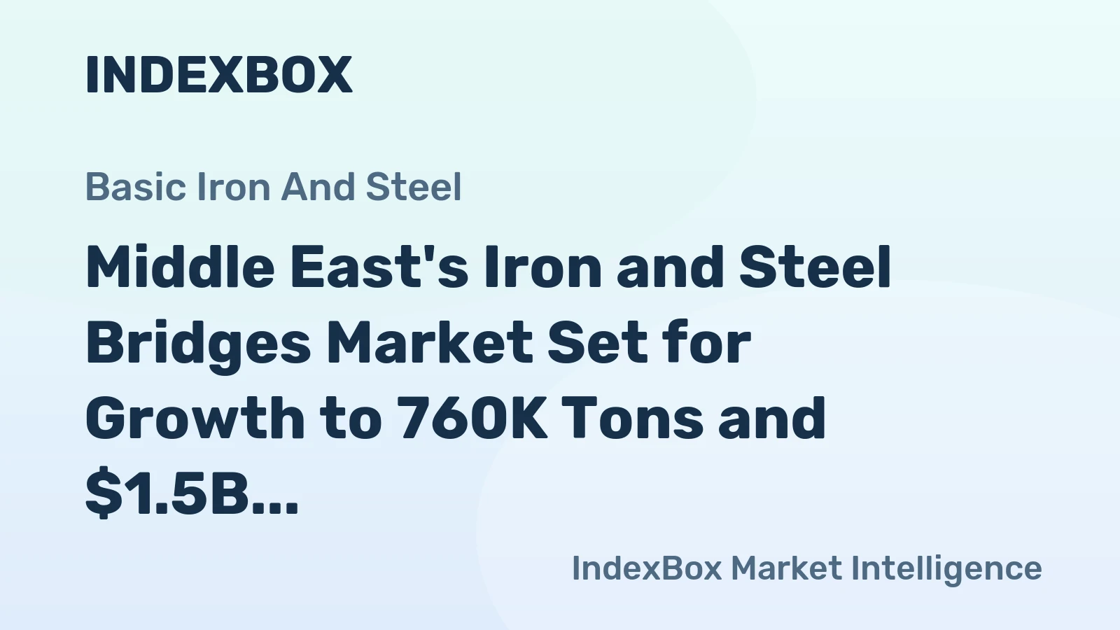 Middle East's Iron and Steel Bridges Market Set for Growth to 760K Tons and $1.5B