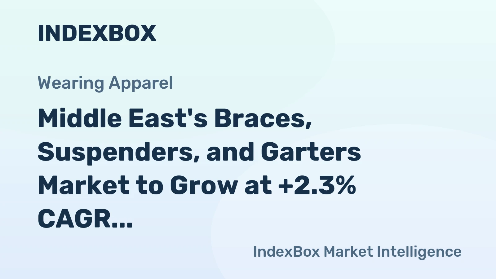 Middle East's Braces, Suspenders, and Garters Market to Grow at +2.3% CAGR, Reaching 18M Units by 2035