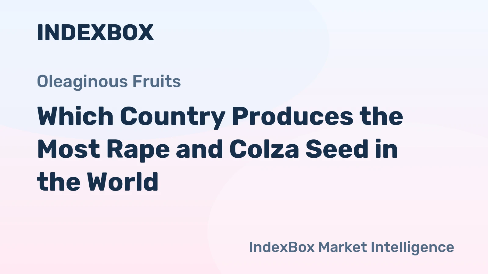 Which Country Produces the Most Rape and Colza Seed in the World?