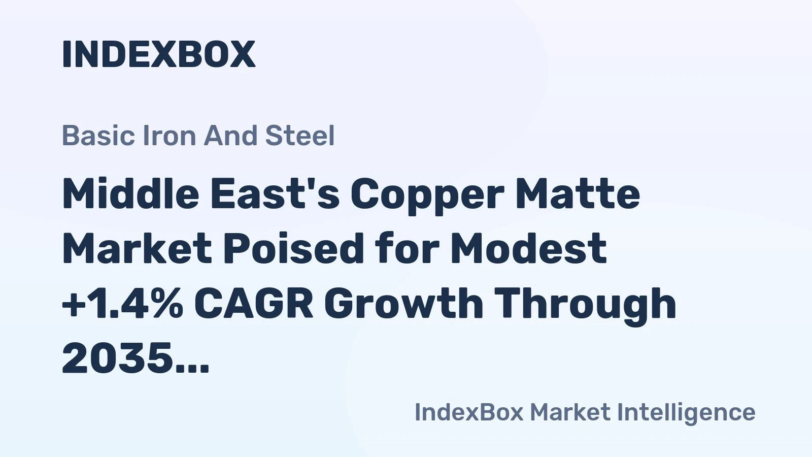 Middle East's Copper Matte Market Poised for Modest +1.4% CAGR Growth Through 2035