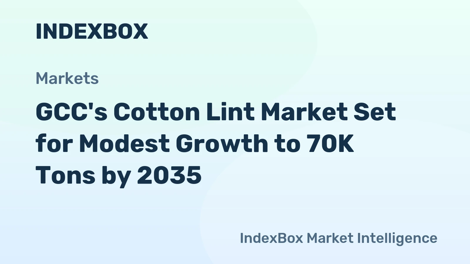 GCC's Cotton Lint Market Set for Modest Growth to 70K Tons by 2035